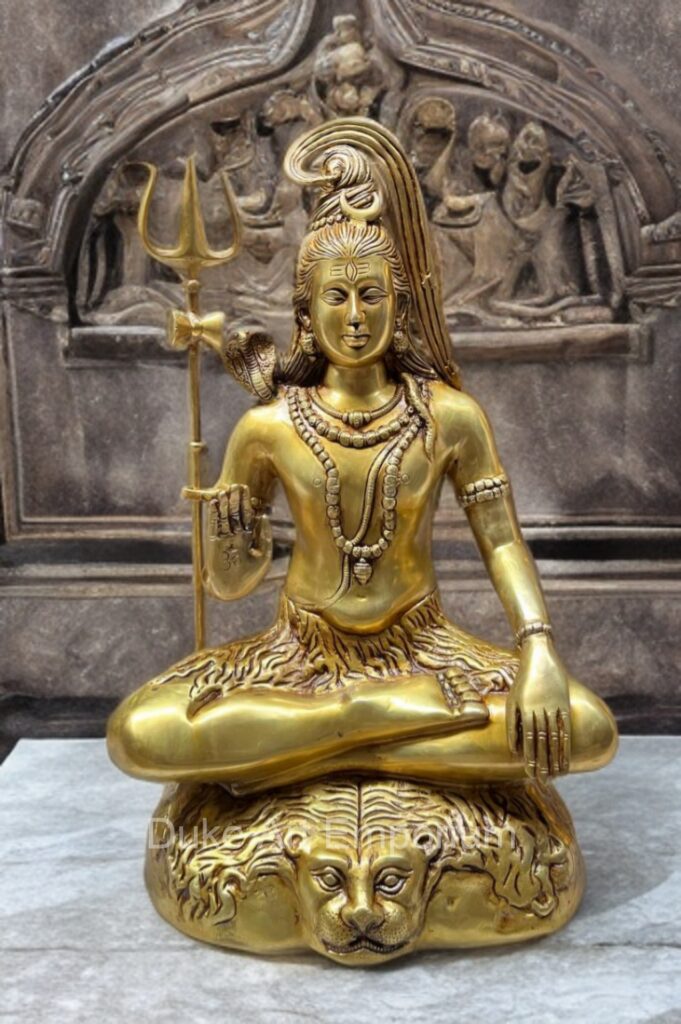 Divine Brass Lord Shiva Idol – 23 Inches Mahadev Idol in Brass – Symbol ...