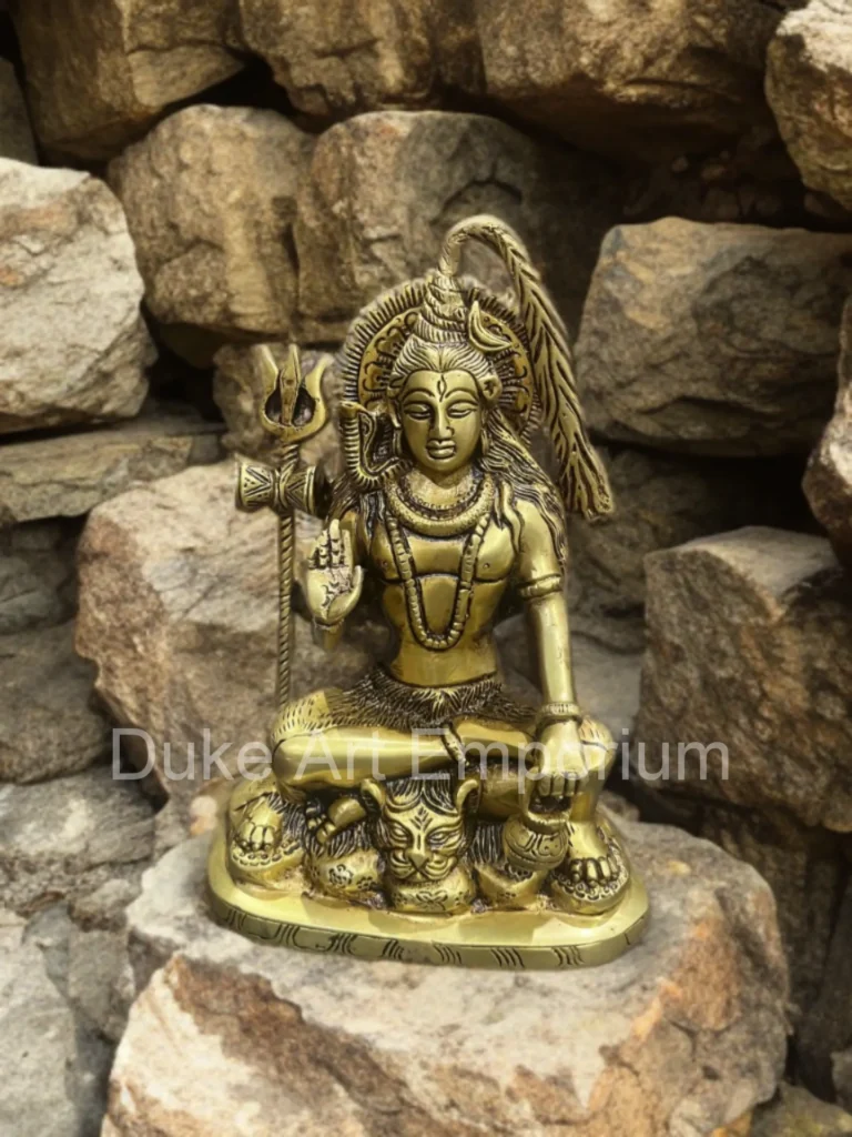 Divine Brass Lord Shiva Idol 9 Inches | Majestic Shiv Murti for Home ...