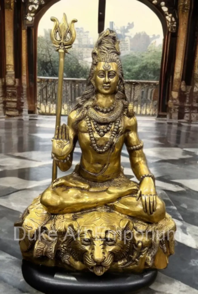 Majestic Lord Shiva Idol – 33 Inches Divine Brass Shiva Murti - Duke ...