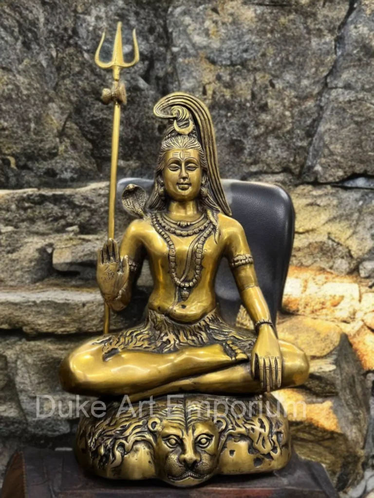 Majestic Brass Shiva Idol – 22 Inches Spiritual Elegance Lord Shiva ...